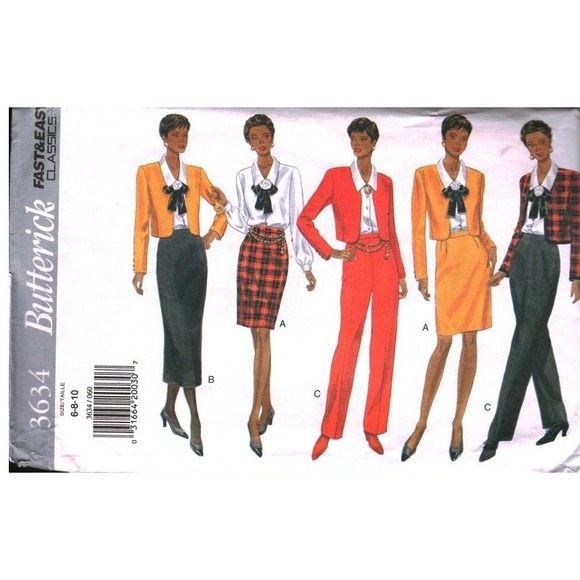 Butterick | Other | Butterick 3634 Sewing Pattern Womens Jacket Blouse ...